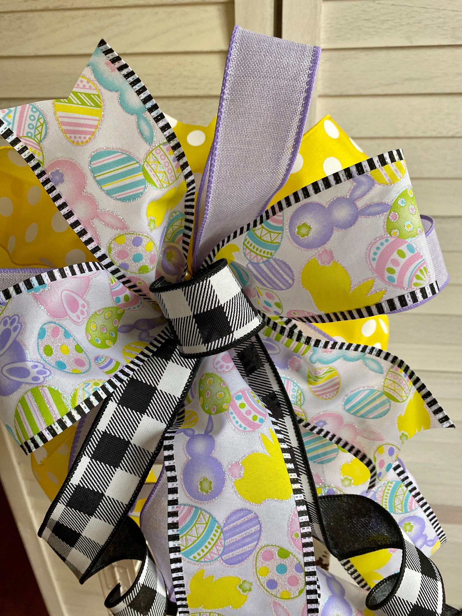 Black and White Buffalo Check With Glittered Easter Eggs and - Etsy