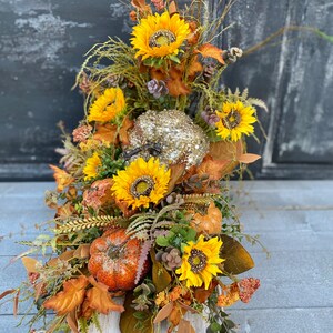 Glam Faux Floral Arrangement With Sunflowers, Sequined and Glittered ...