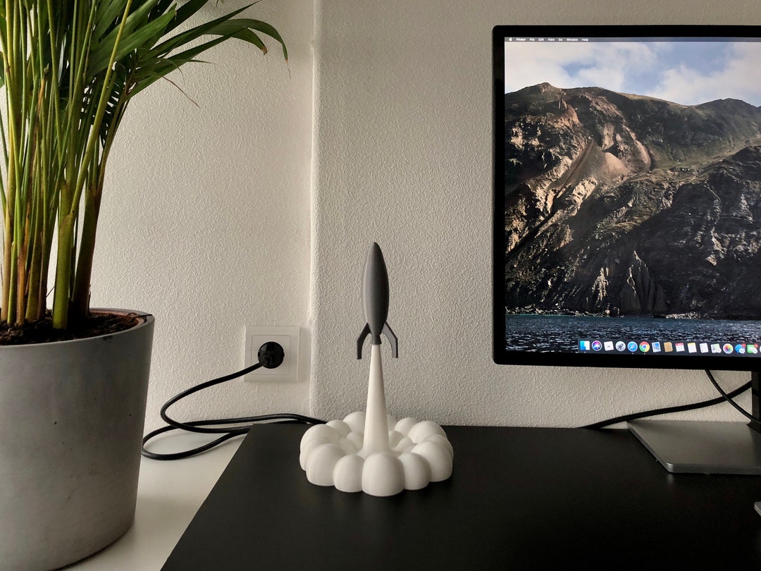 3d Printed Rocket Ship Decor Starship Desk Toy Retro - Etsy