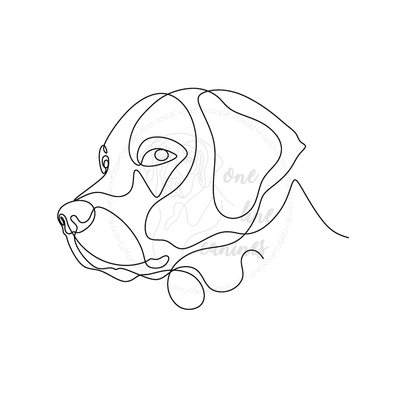 Labrador One Line Art SVG | Custom Dog Portrait Digital Download - Etsy