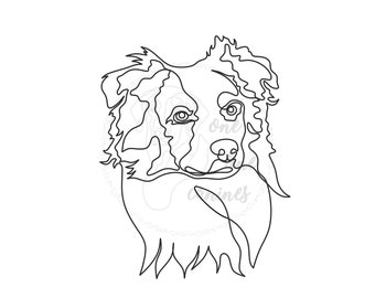 Yorkie One Line Art SVG Custom Dog Portrait Digital Download - Etsy