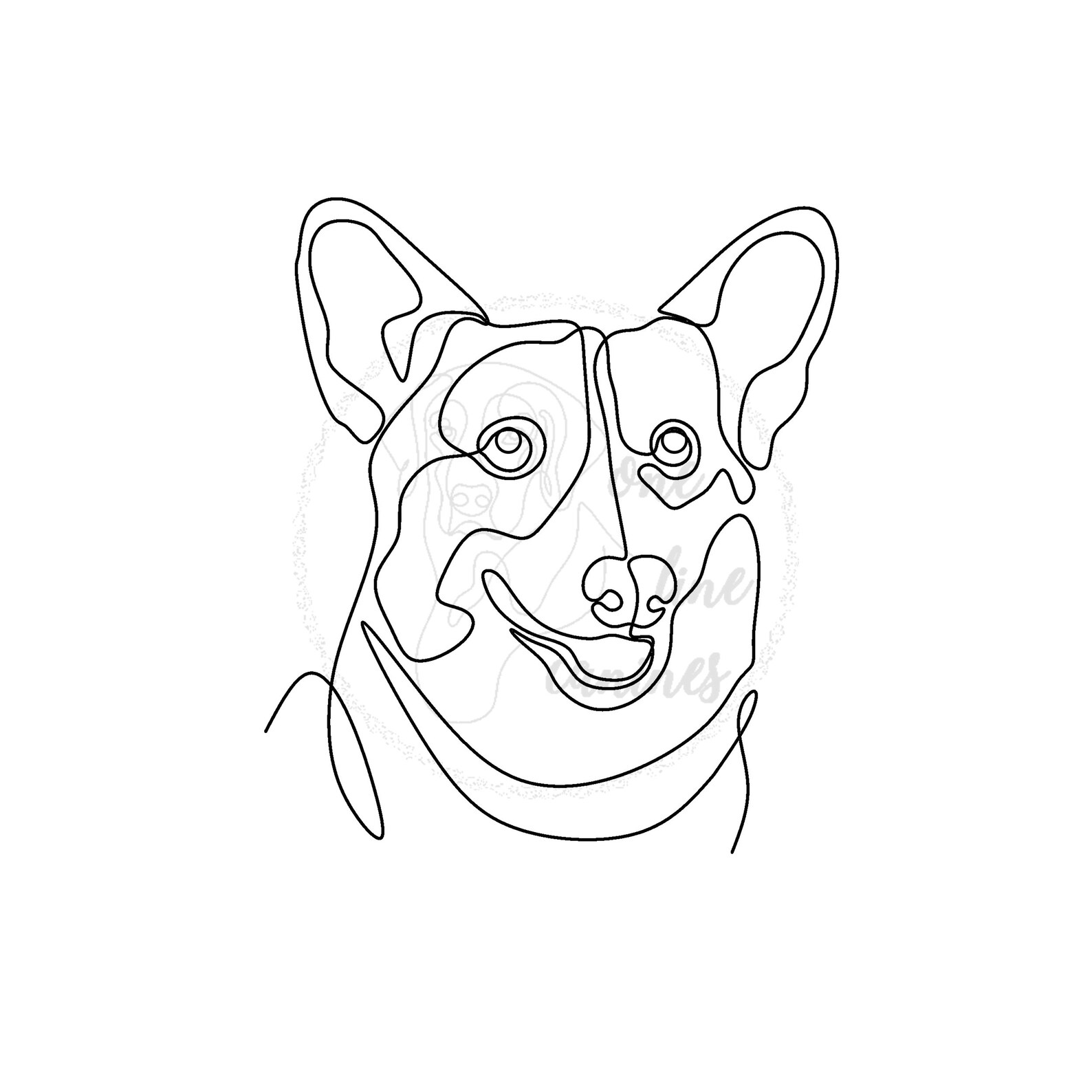 Corgi One Line Art SVG Custom Dog Portrait Digital Download - Etsy