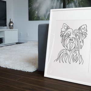 Yorkie One Line Art SVG | Custom Dog Portrait Digital Download - Etsy
