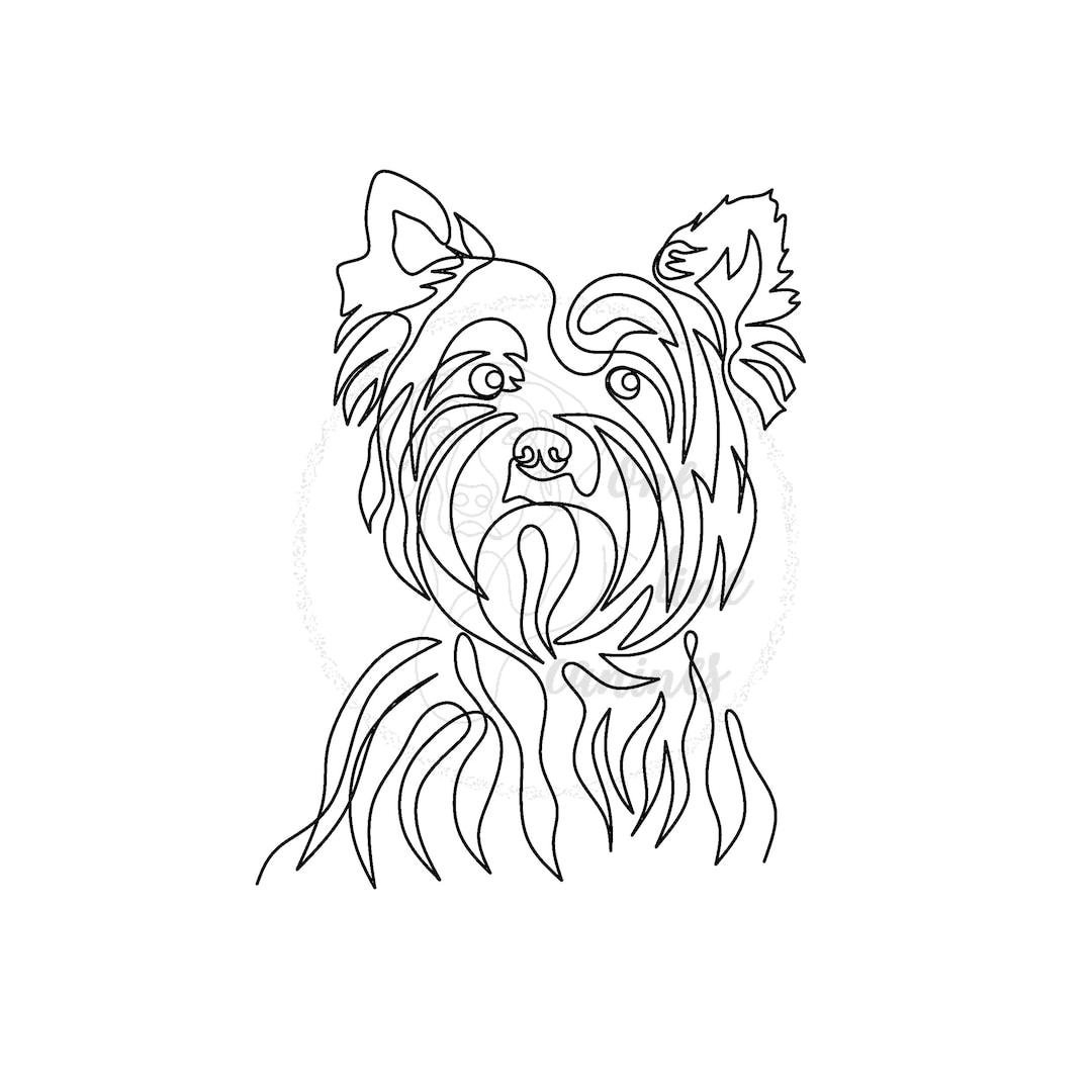 Yorkie One Line Art SVG | Custom Dog Portrait Digital Download - Etsy