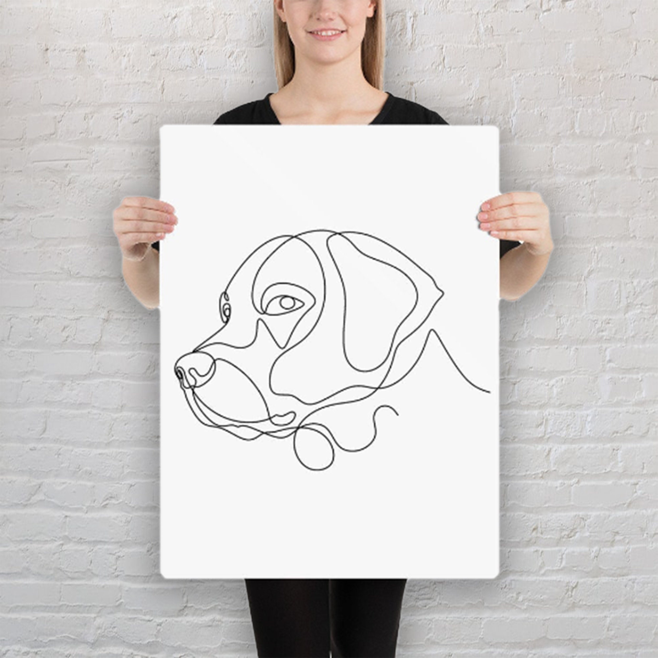 Labrador One Line Art Pet Portrait Minimalist Aesthetic Room Decor ...