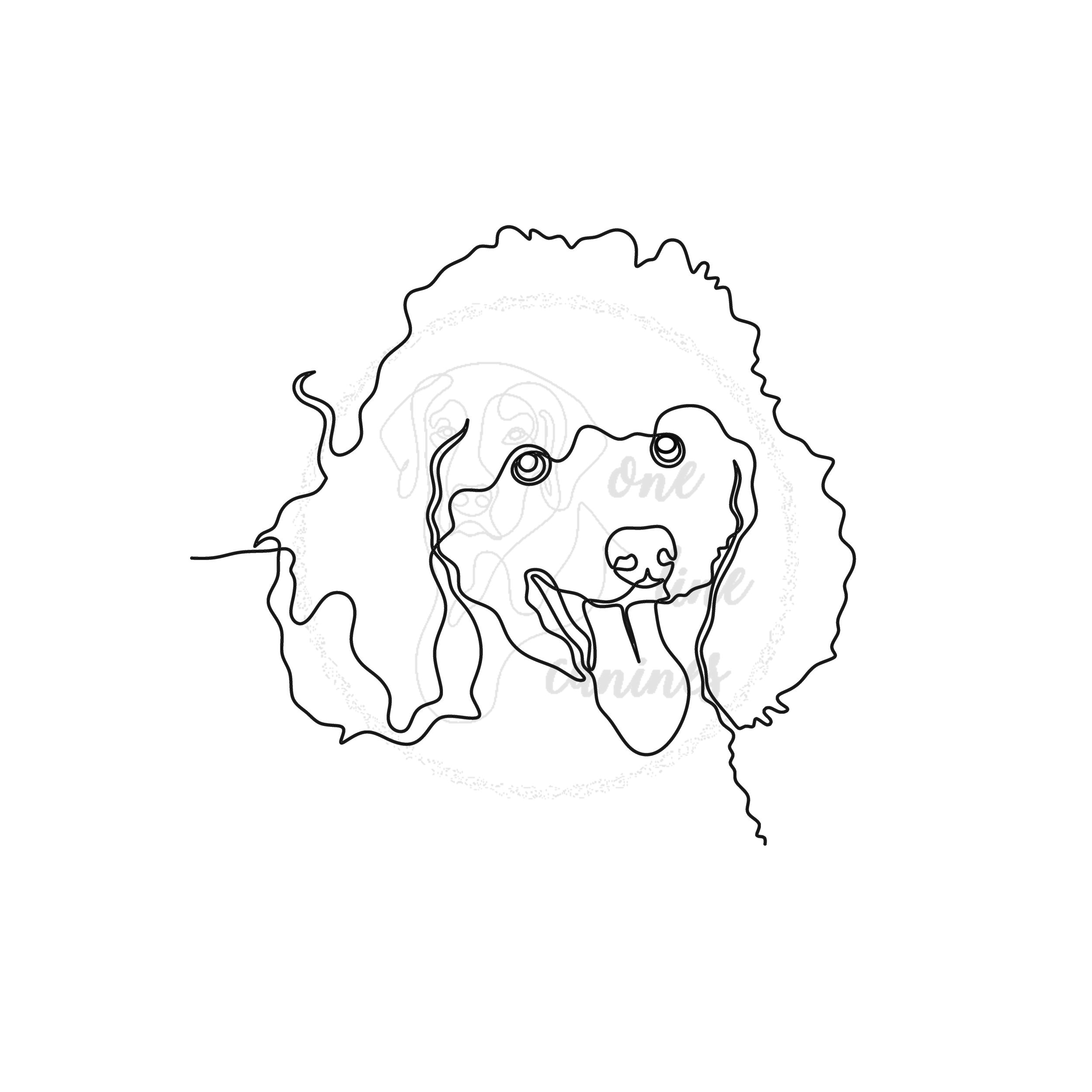 Poodle One Line Art SVG | Custom Dog Portrait Digital Download - Etsy