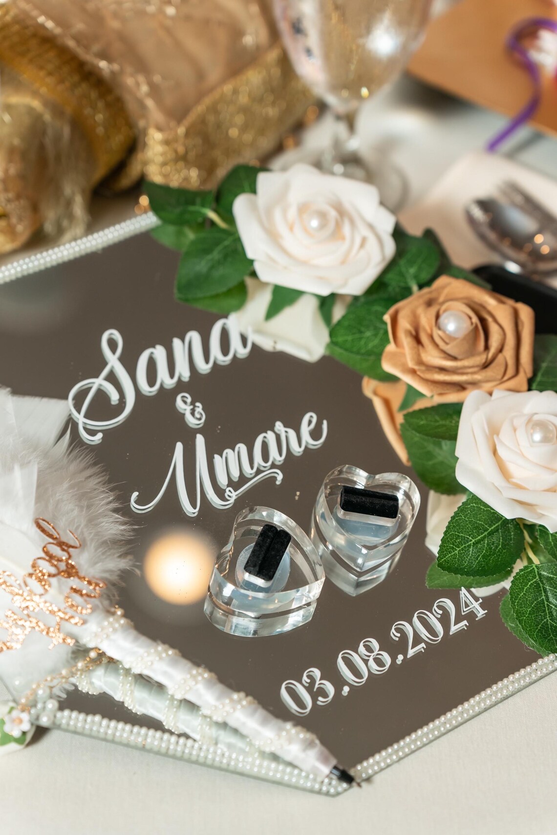 Wedding/nikkah/engagement Ring Mirror Plate - Etsy