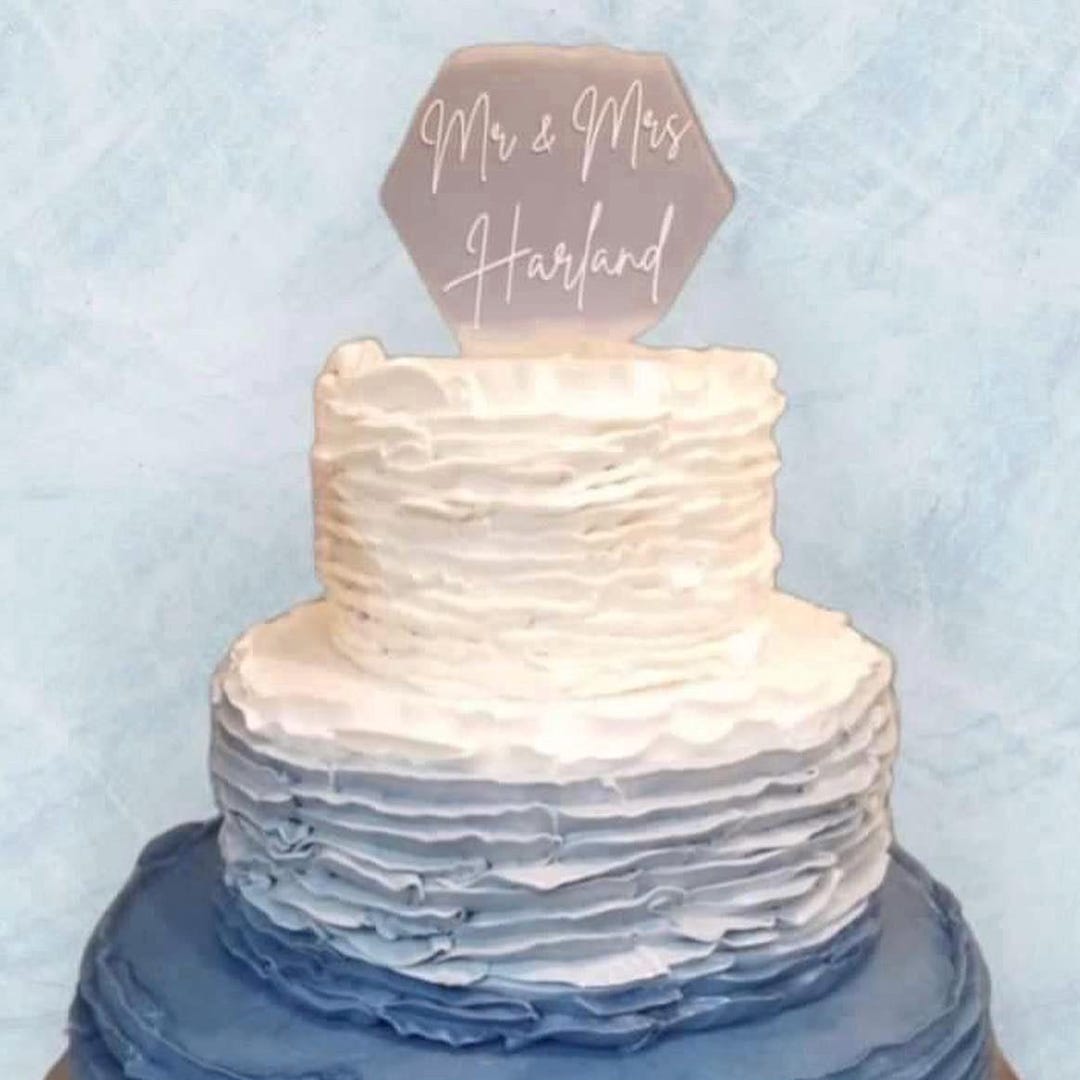 Hexagon Acrylic Custom Cake Topper - Etsy