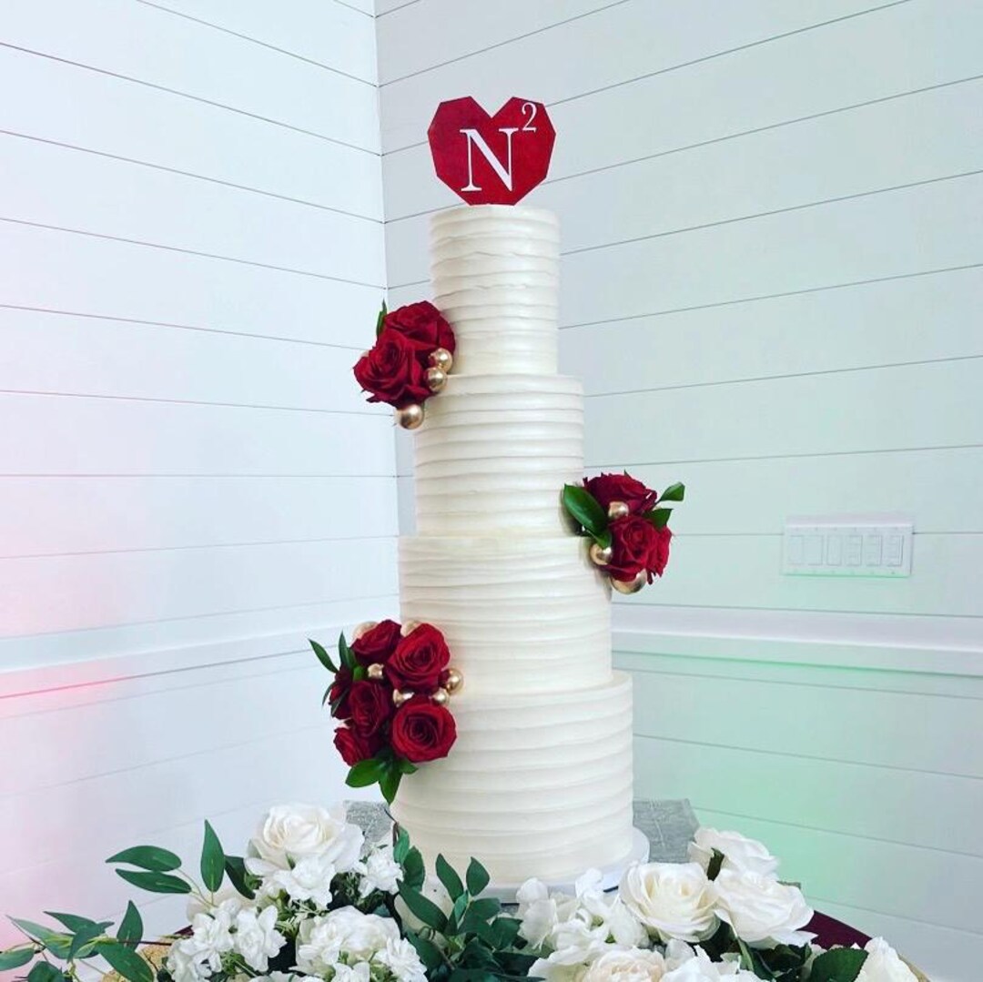 Geometric Acrylic Heart Cake Topper - Etsy
