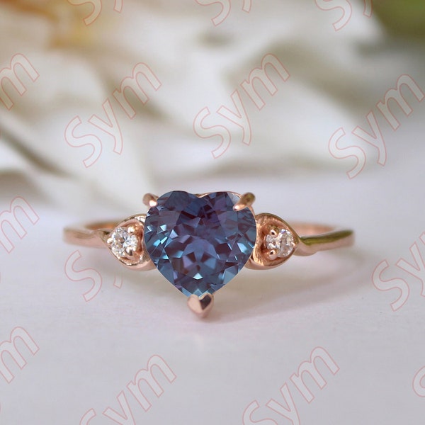 Heart Shape Alexandrite Ring - Etsy