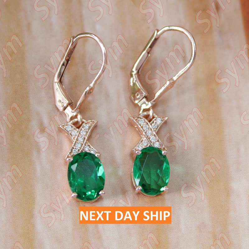 Emerald Drop Earring - Etsy