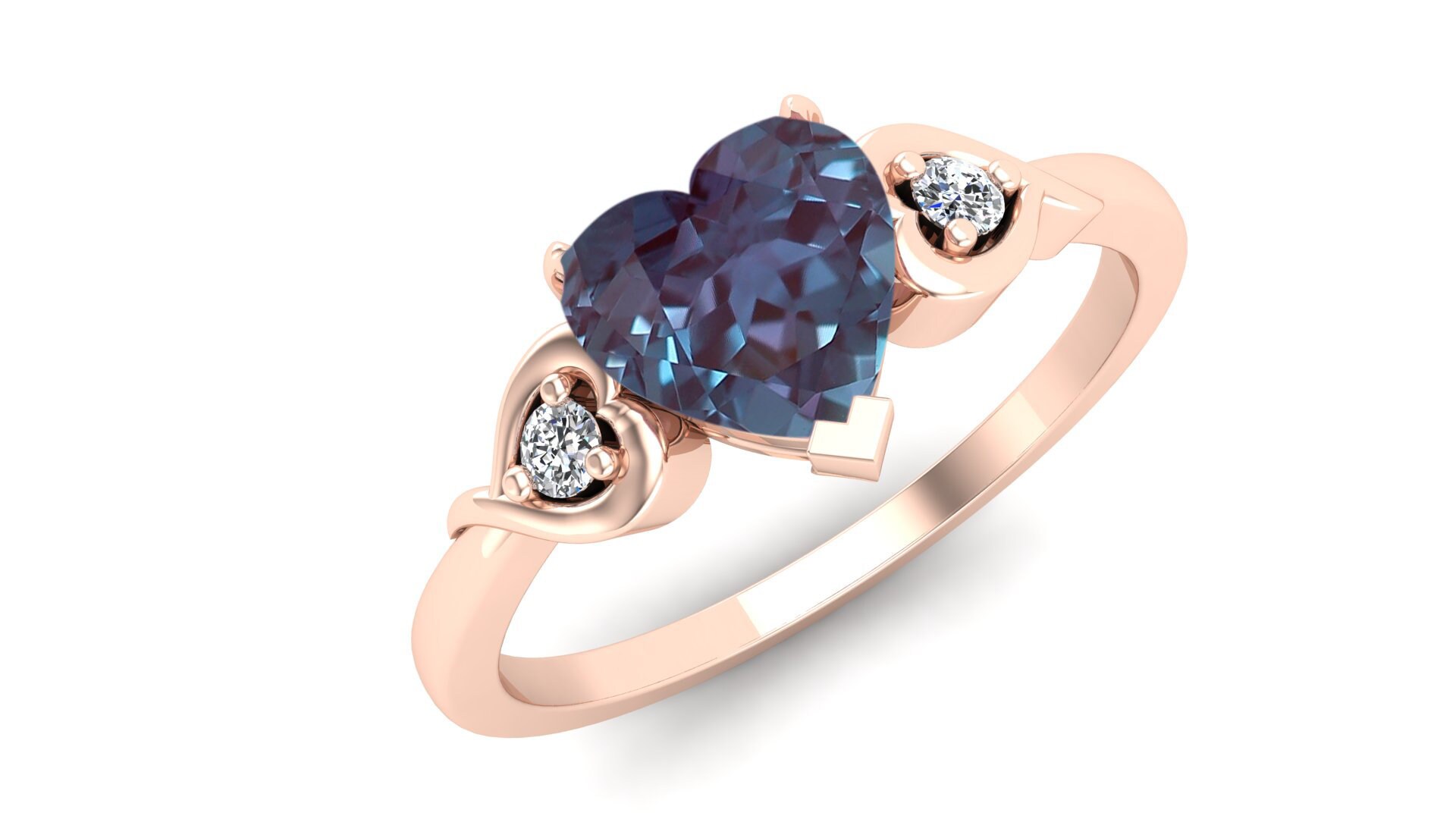 Colour Change Alexandrite Heart Shape Valentine Day Gift Ring | Etsy