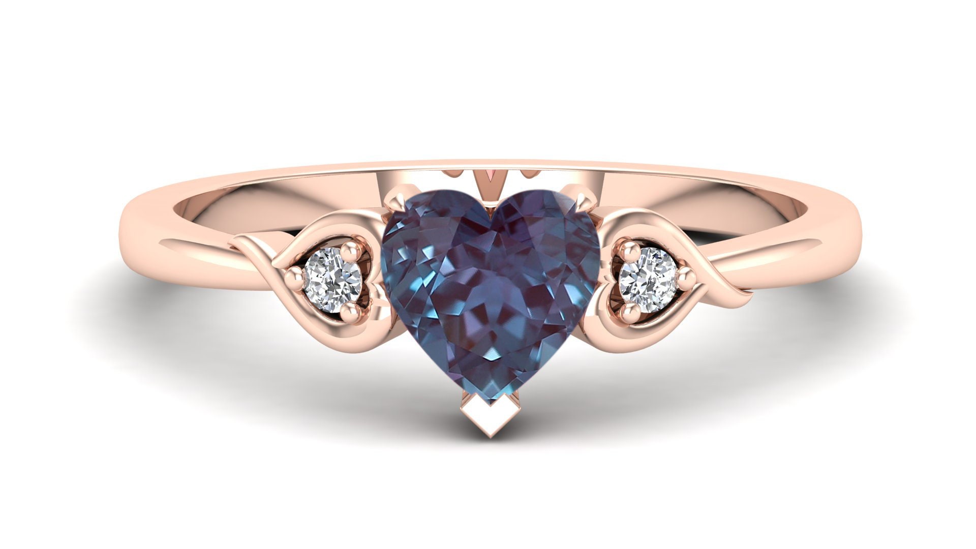 Colour Change Alexandrite Heart Shape Valentine Day Gift Ring | Etsy