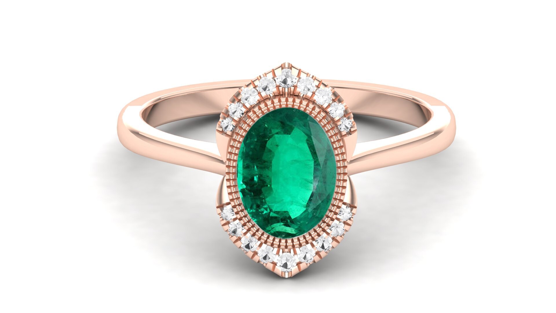 1.78 ct AAA Emerald in 14k Rose gold plated Emerald engagement | Etsy