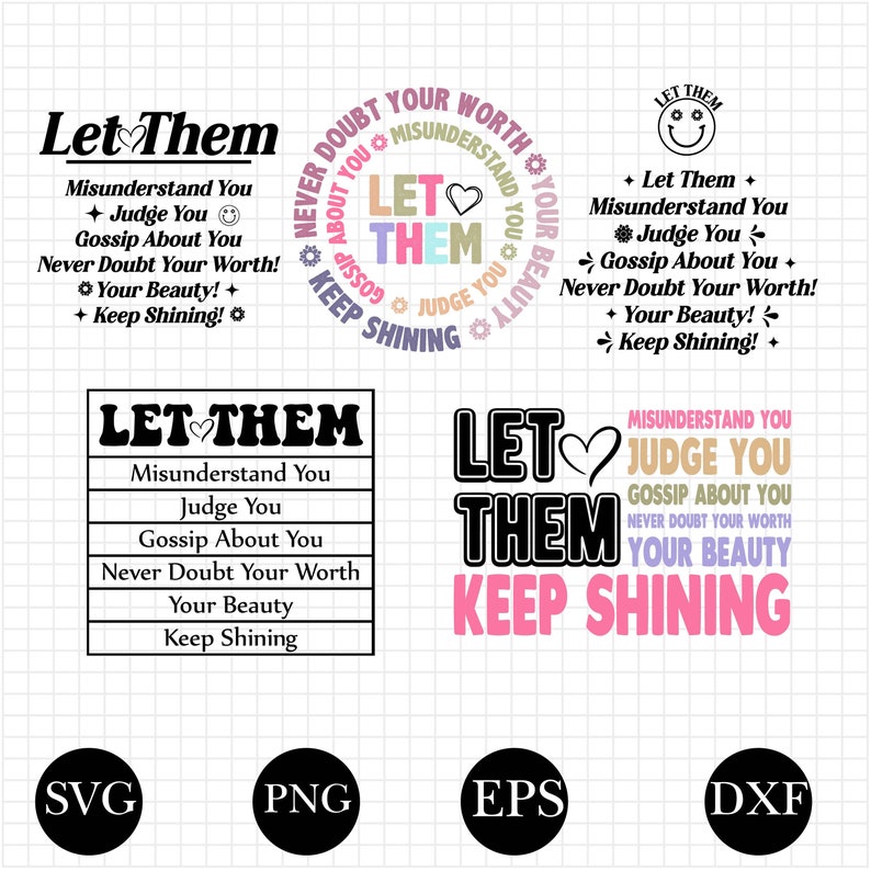 Cute Let Them Svg,let Them White Svg, Positive Saying Svg, Affirmations ...