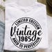60th Birthday Svg, Aged to Perfection Svg, Vintage 1965 Svg, Old Number ...