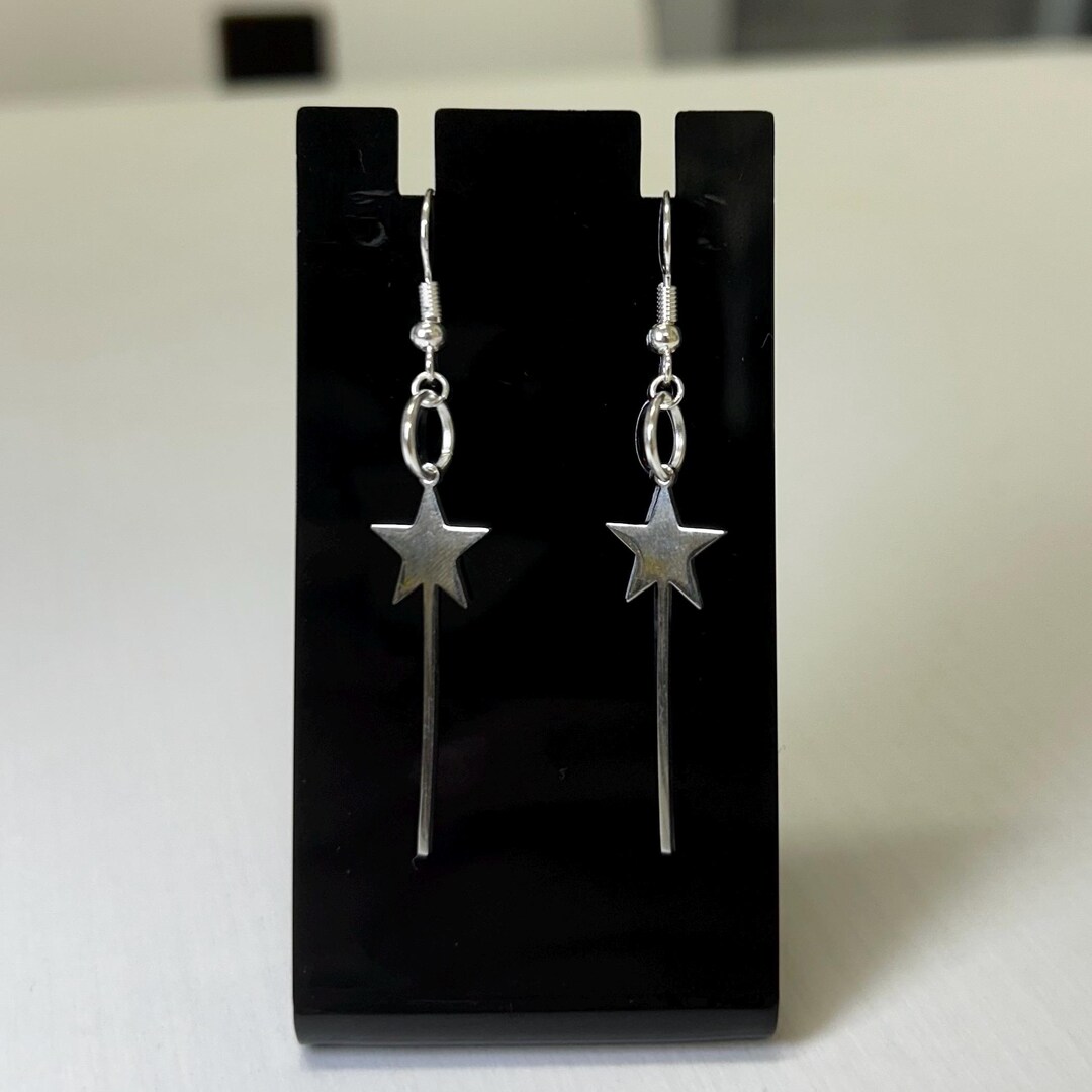 GLINDA THE GOOD Stainless Steel Magic Wand Pendant Earrings Unisex ...