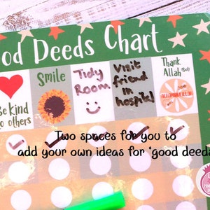 Islamic Good Deeds Chart - Muslim Children Good Deeds Chart - Islamic ...