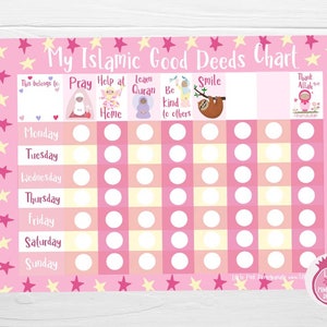 Islamic Good Deeds Chart - Muslim Children Good Deeds Chart - Islamic ...