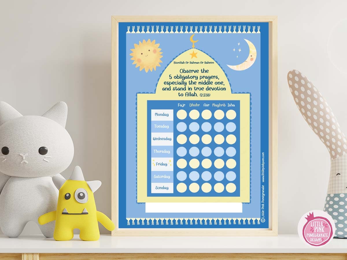 Reusable Muslim Prayer Chart Salah Chart Namaz Chart | Etsy