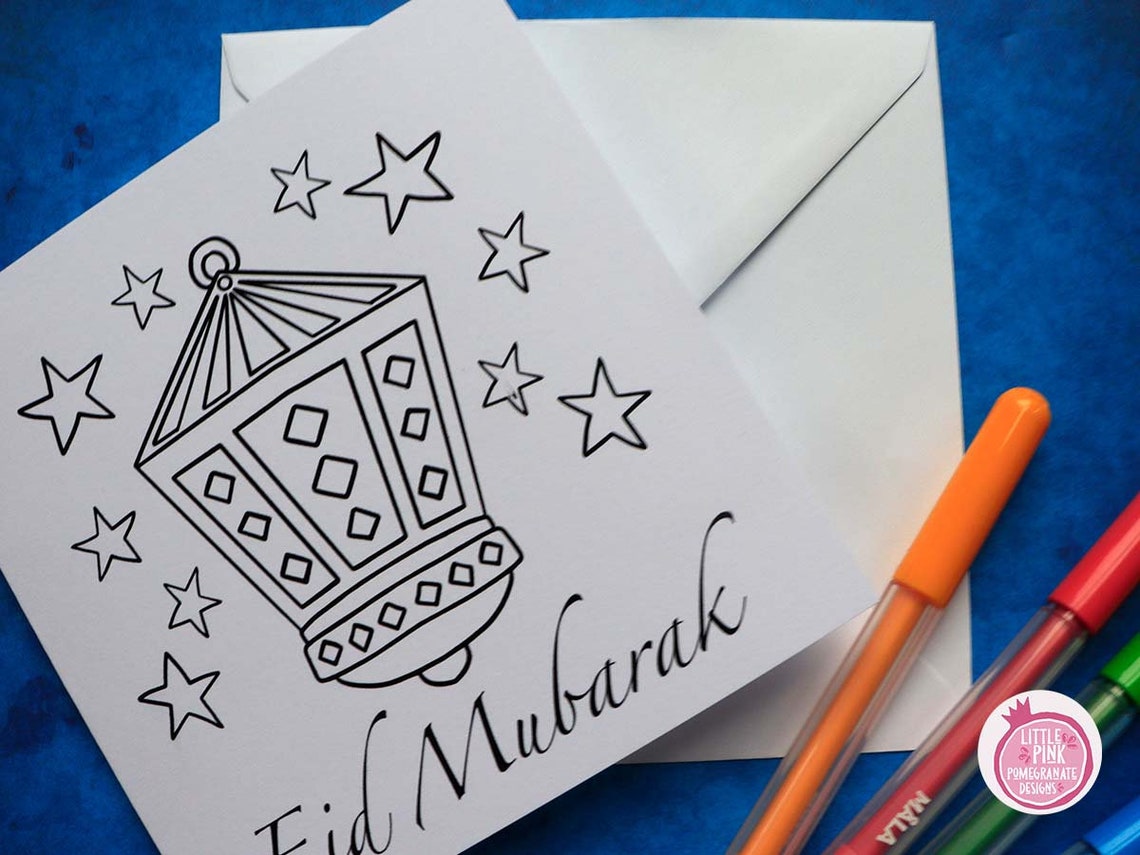 Colour-in Eid Card Pack Ramadan Activity Eid Cards DIY - Etsy UK