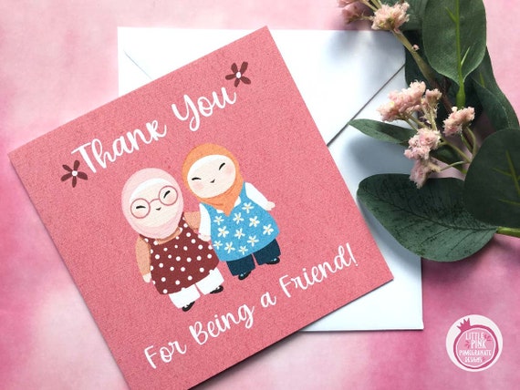 Muslim Friend Thank You Card Thank You Card Muslimah Thank | Etsy