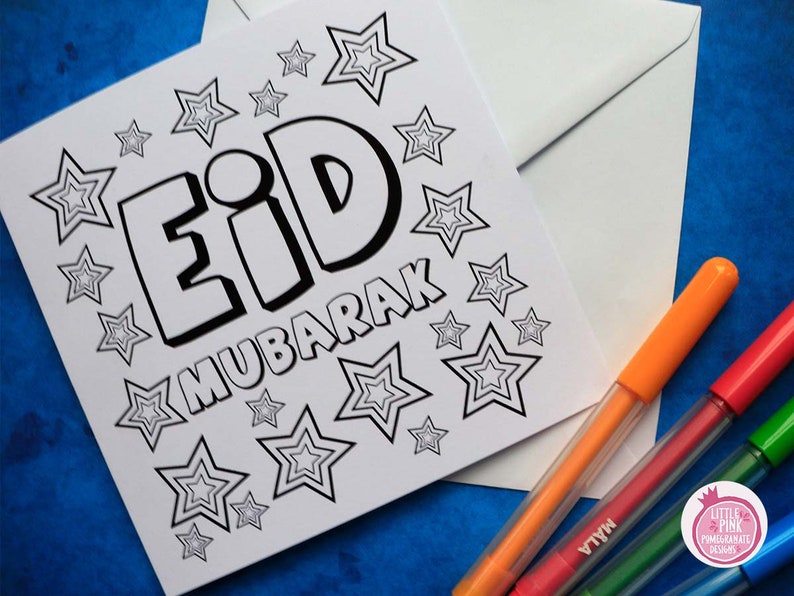 Colour-in Eid Card Pack Ramadan Activity Eid Cards DIY - Etsy UK