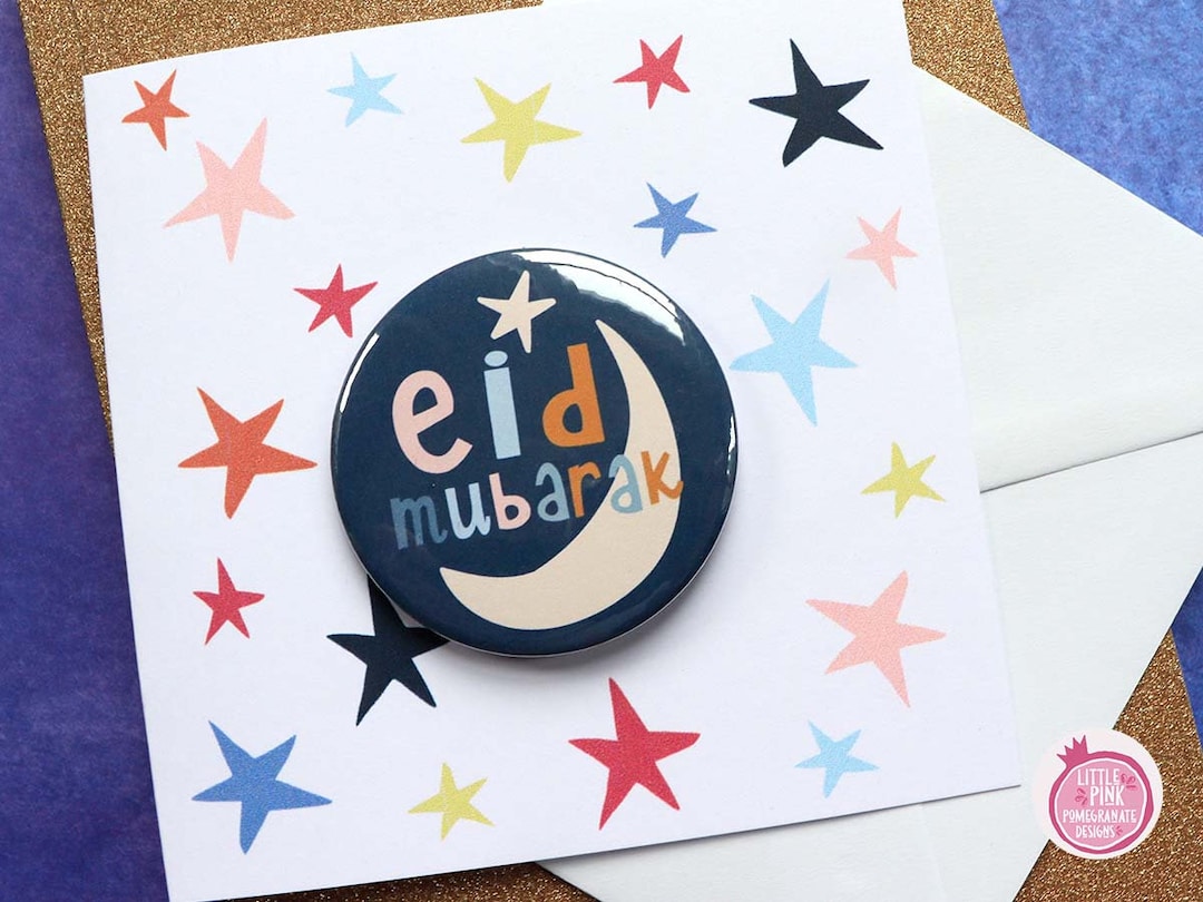 Eid Badge Cards - Eid Mubarak Badge & Card - Eid Cards - Eid Pin Badges ...