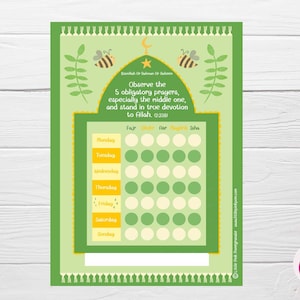 Reusable Muslim Prayer Chart - Salah Chart - Namaz Chart - Prayer ...
