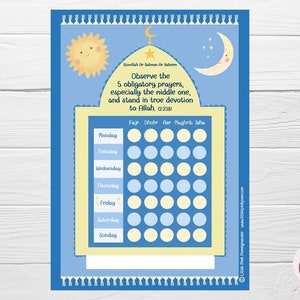 Reusable Muslim Prayer Chart - Salah Chart - Namaz Chart - Prayer ...
