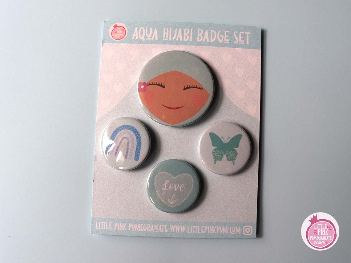 Hijabi Pin Badge Set - Hijabi Gift - Islamic Gift - Muslimah Gift - Pin ...