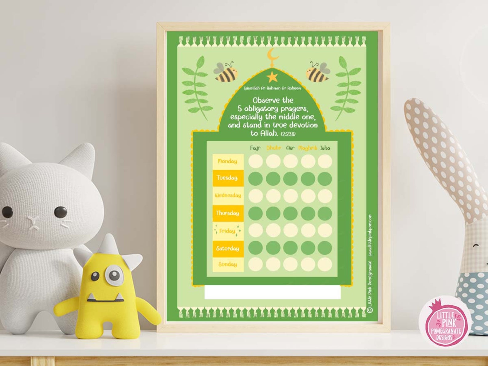 Reusable Muslim Prayer Chart Salah Chart Namaz Chart | Etsy