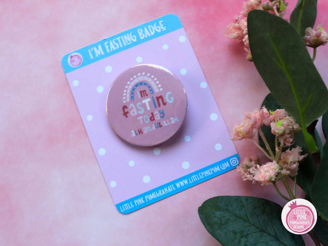Fasting Today Rainbow Badge - Ramadan Badge - Muslim Pin Badge ...