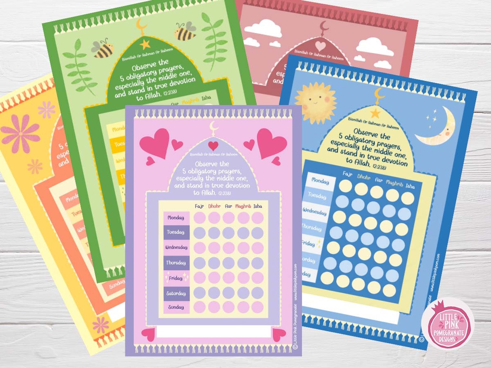 Reusable Muslim Prayer Chart Salah Chart Namaz Chart | Etsy