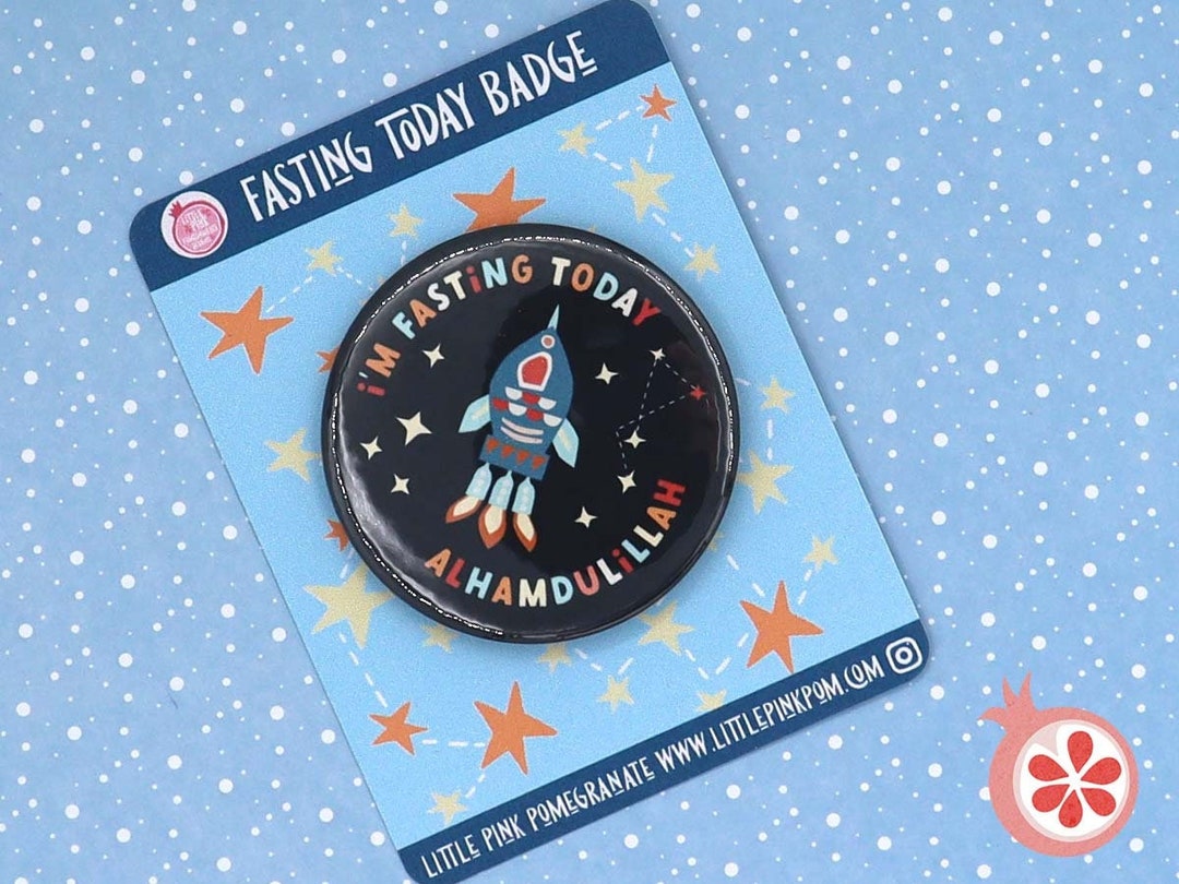 Space Rocket Islamic Fasting Badge - Ramadan Badge - Fasting Badge ...