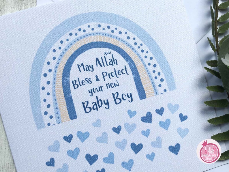 New Baby Boy Islamic Card - Muslim Baby Card - Baby Boy - Islamic Cards ...