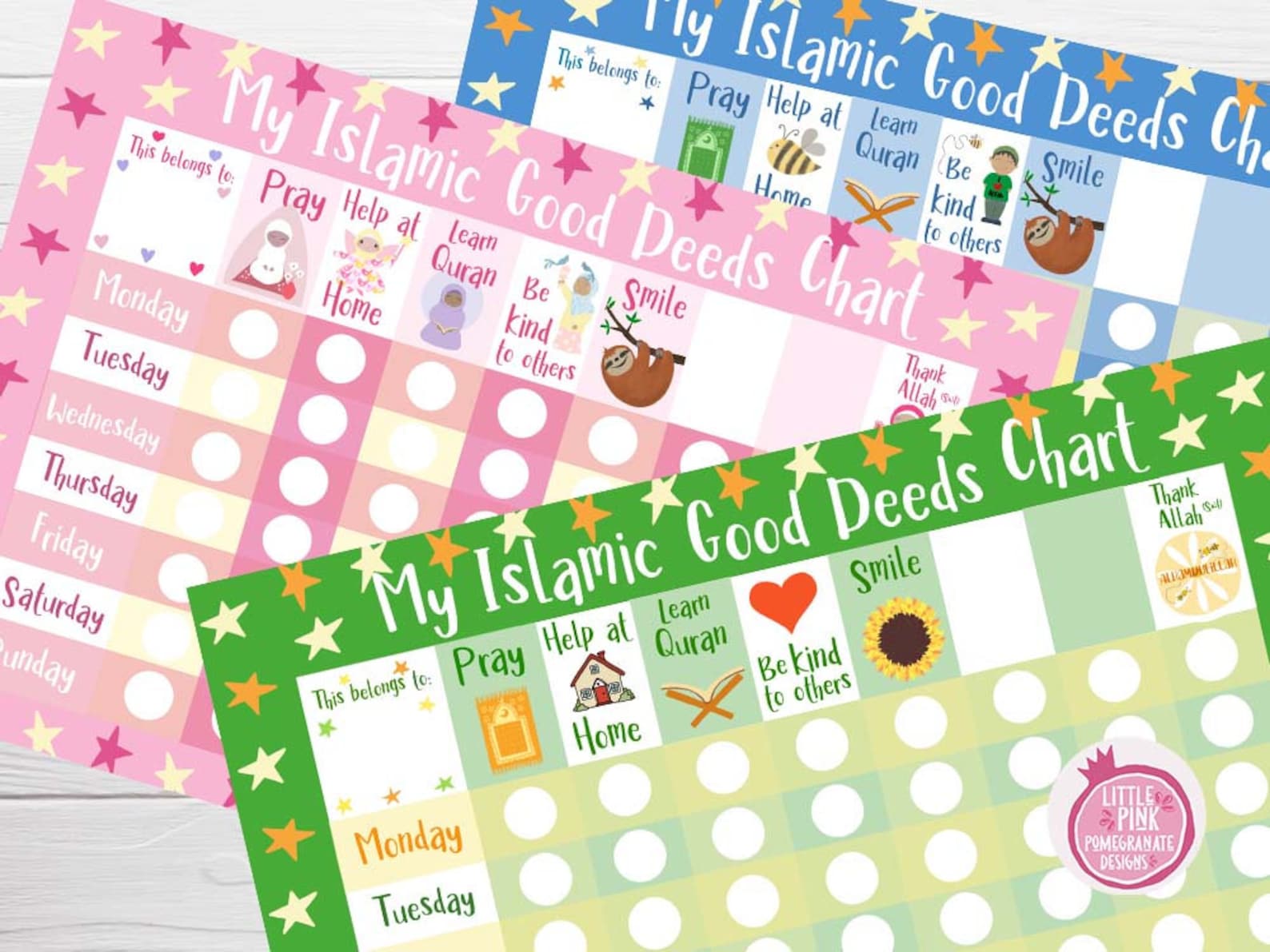 Islamic Good Deeds Chart Muslim Children Good Deeds Chart - Etsy