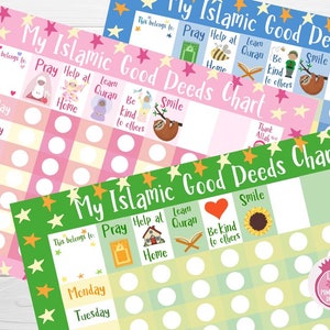 Islamic Good Deeds Chart - Muslim Children Good Deeds Chart - Islamic ...