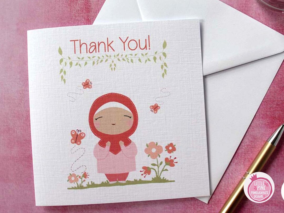 Thank You Card - Hijabi Card - Muslim Greeting Card - Islamic Gifts ...