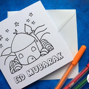 Colour-in Eid Card Pack - Ramadan Activity - Eid Cards - DIY Eid Cards ...