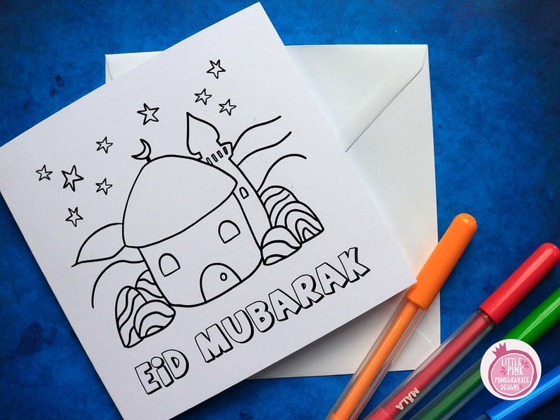 Colour-in Eid Card Pack - Ramadan Activity - Eid Cards - DIY Eid Cards ...