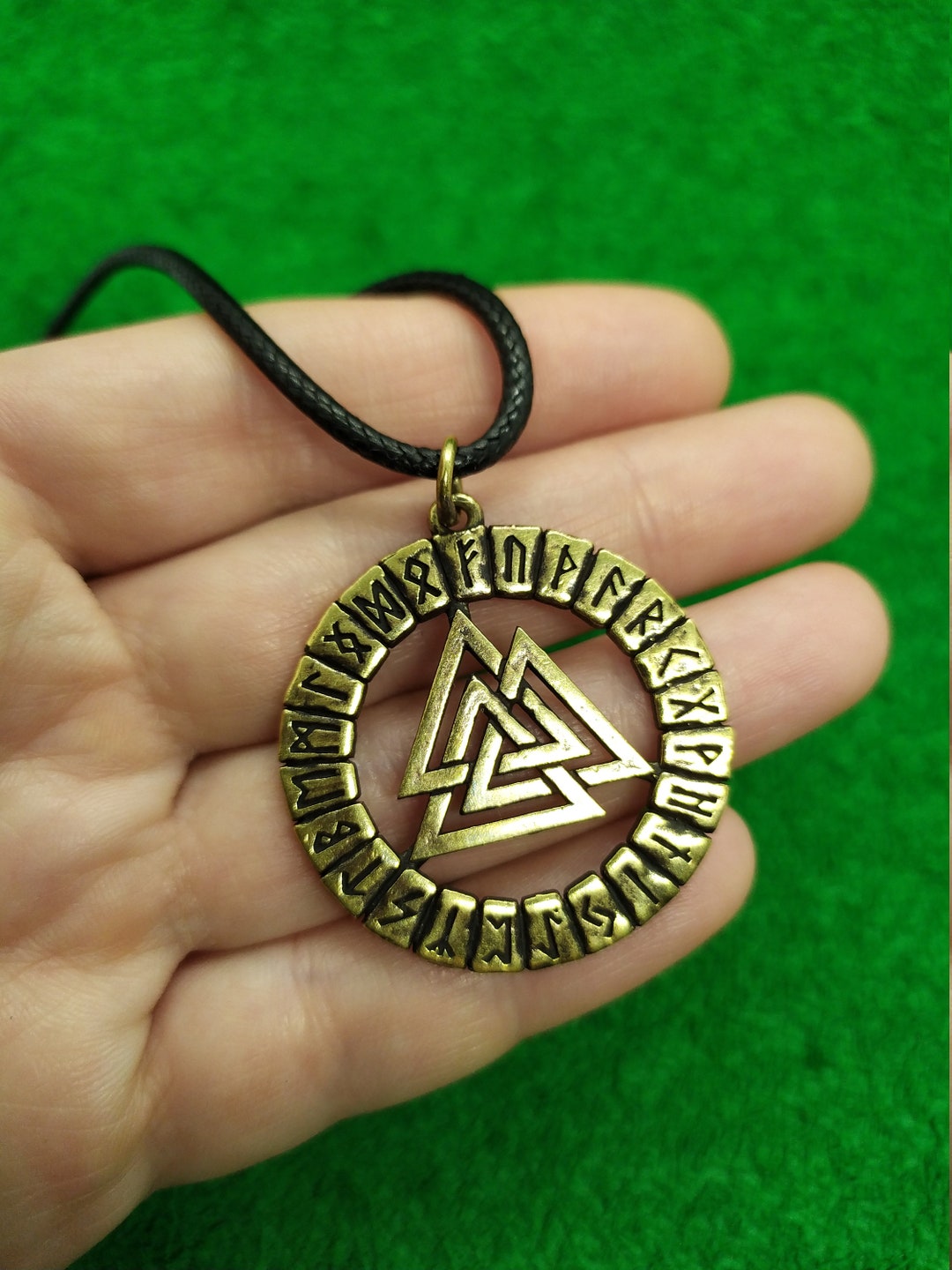 Valknut Pendant Valknut Viking Necklace Viking Runes Wheel Pendant ...