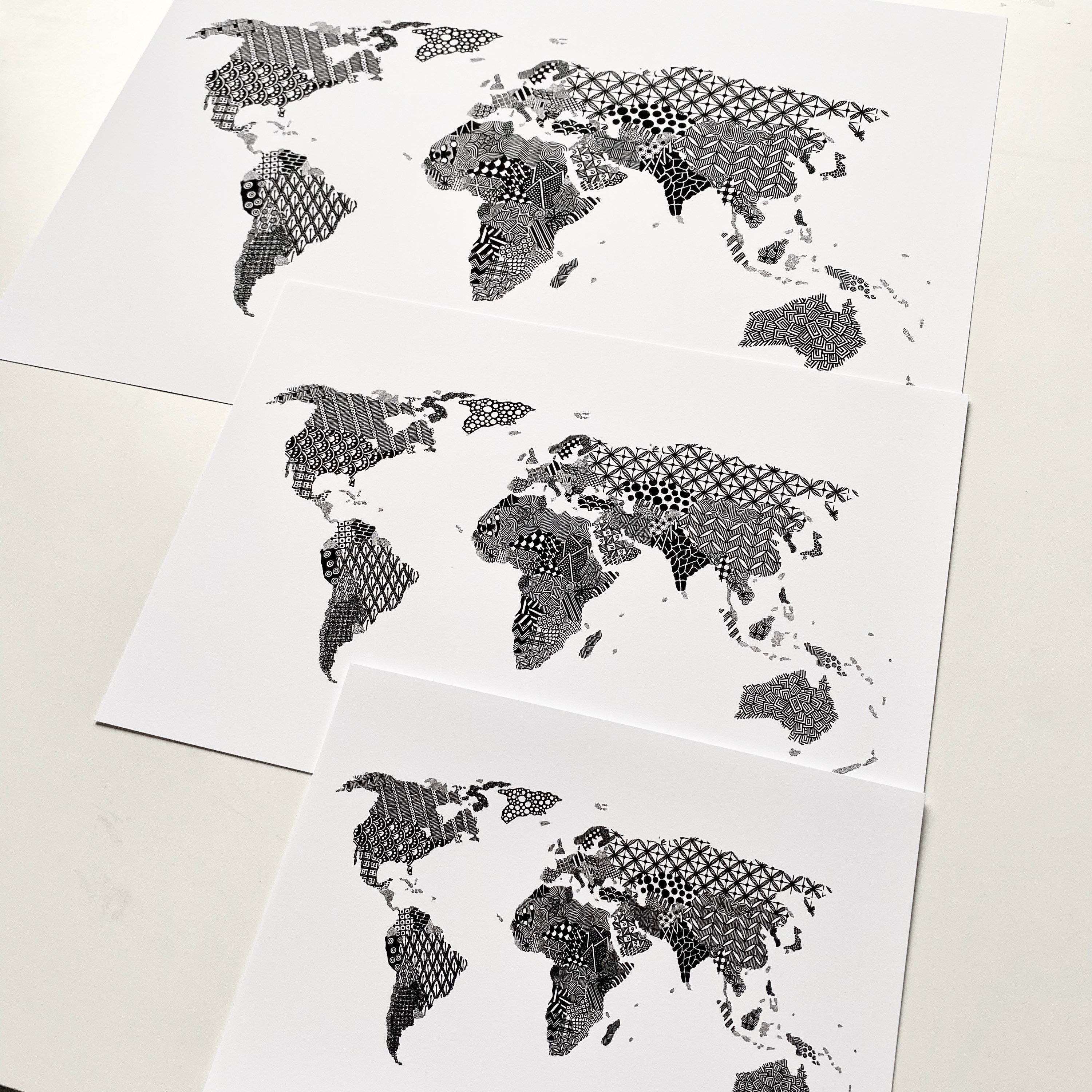 Map Or Byd / Map of the World - Etsy UK