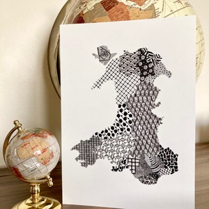 Map O Gymru / Wales Map - Etsy