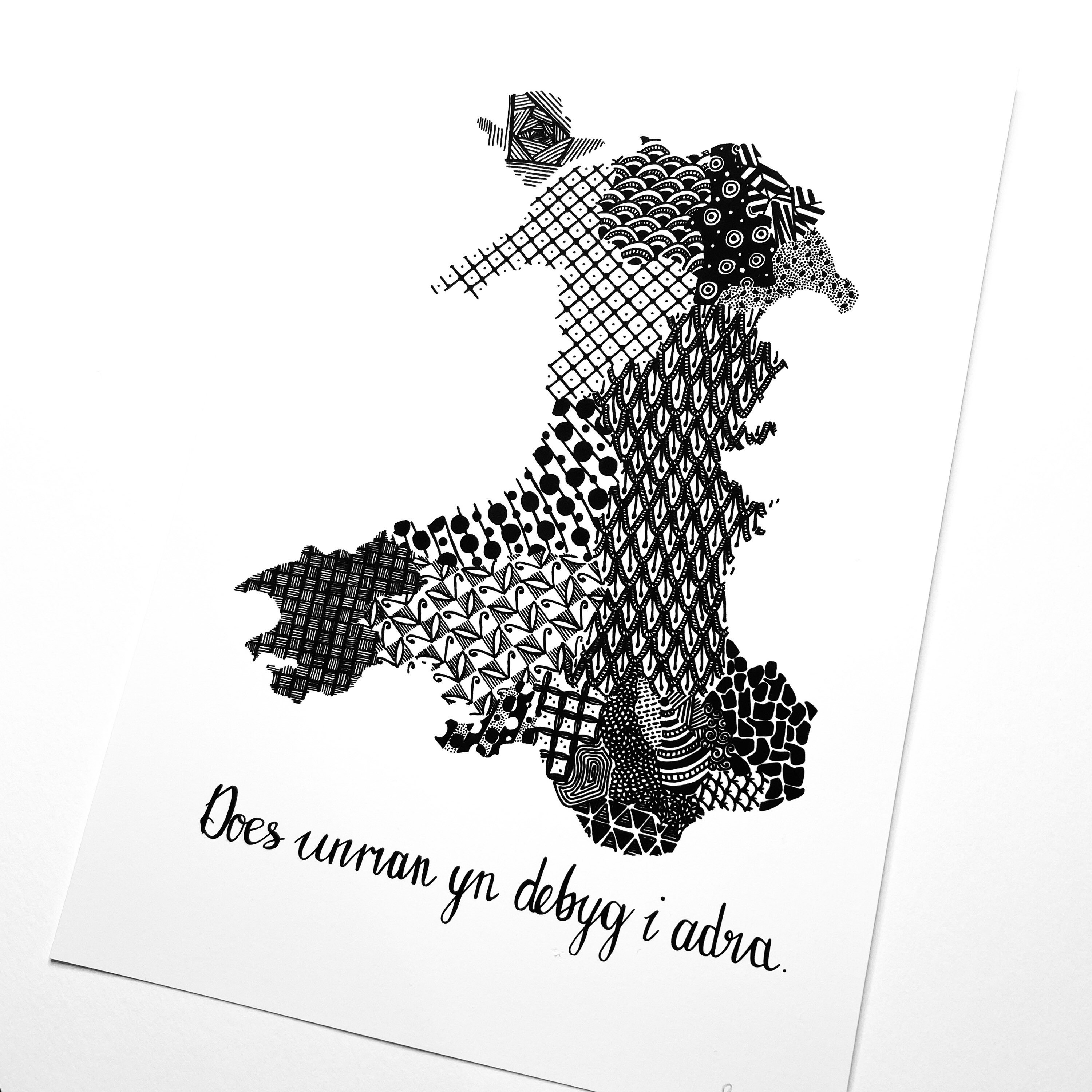 Map O Gymru / Wales Map - Etsy