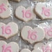 Sweet 16 Heart Cookies, Sugar Cookie, Sweet 16 Favors - Etsy