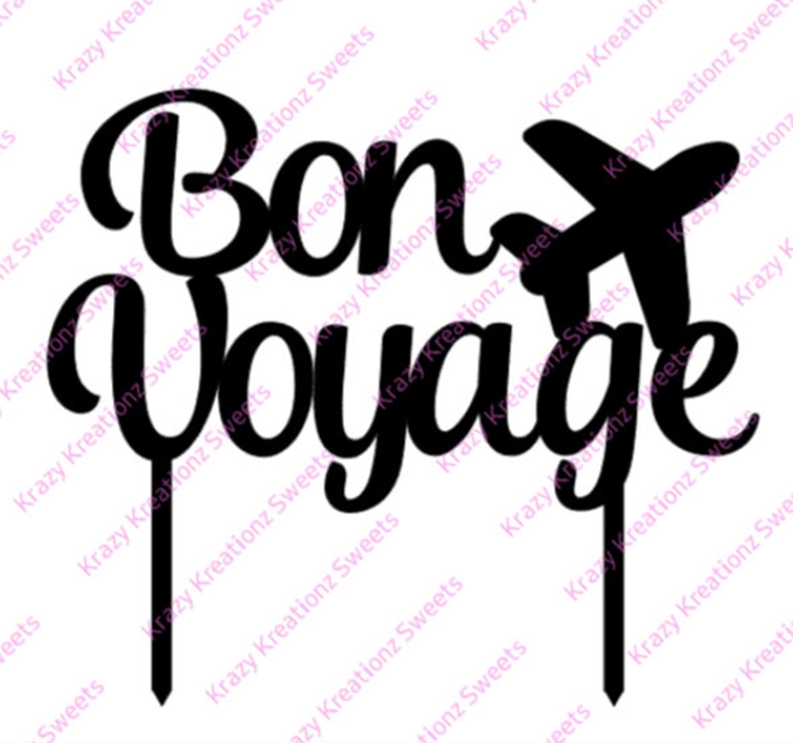 Bon Voyage Cake Topper Custom Cake Toppers Cupcake Toppers Etsy