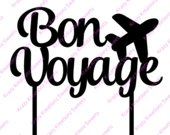 Bon Voyage Cake Topper, Custom Cake Toppers, Cupcake Toppers - Etsy