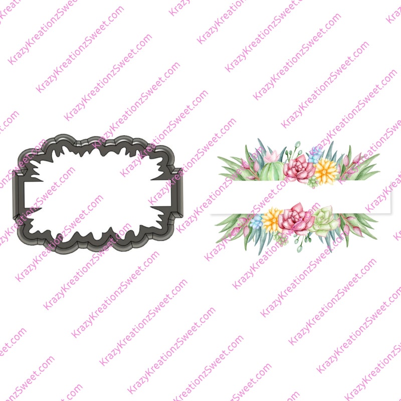 Floral Plaque Cookie Cutter - Etsy