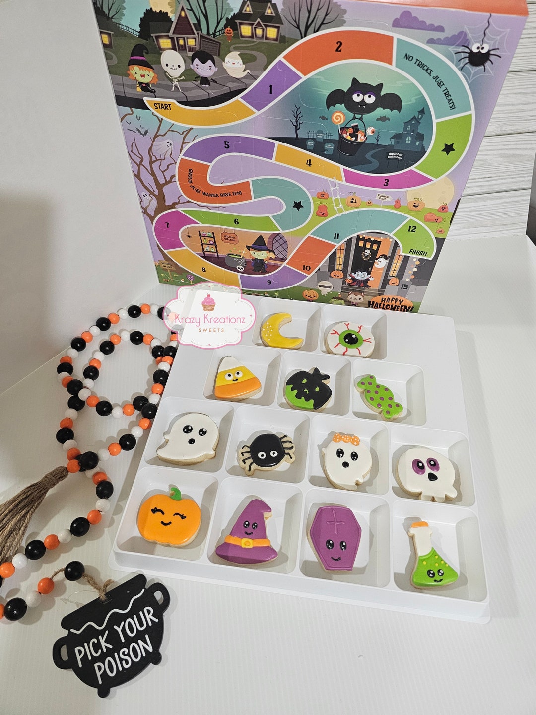 13 Nights of Halloween Board Game Cookie Advent Calendar - Etsy